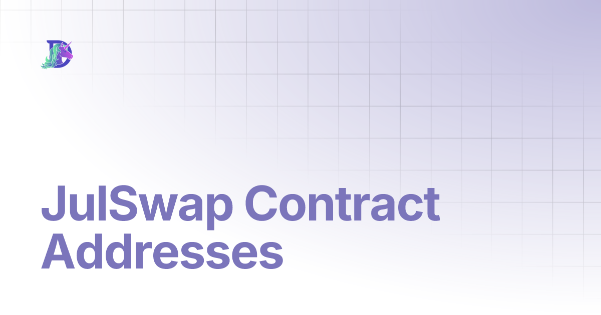 JulSwap Contract Addresses | JulSwap